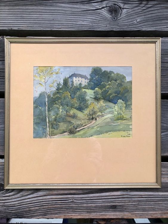 Paul von Moos Gemälde vom Schloss Elgg 1936 | Kaufen auf Ricardo