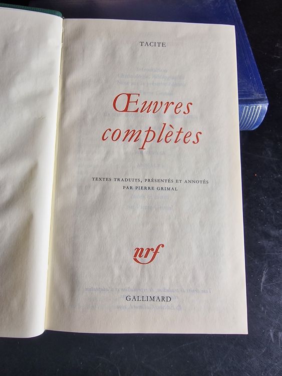 Tacite - Œuvres complètes - Gallimard | Kaufen auf Ricardo