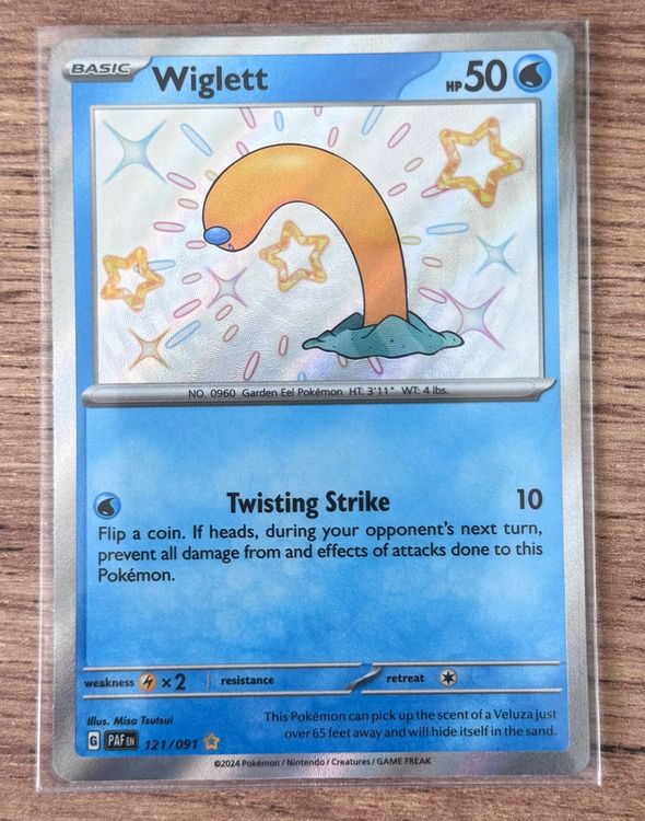 Wiglett BABY SHINY 121/091 Pokemon Paldean Fates PAF (Neu (gemäss ...