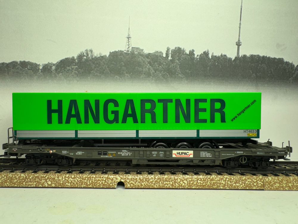 Märklin 47453 Set 3 x Taschenwagen Hupac Hangartner, WS/AC (Gebraucht ...