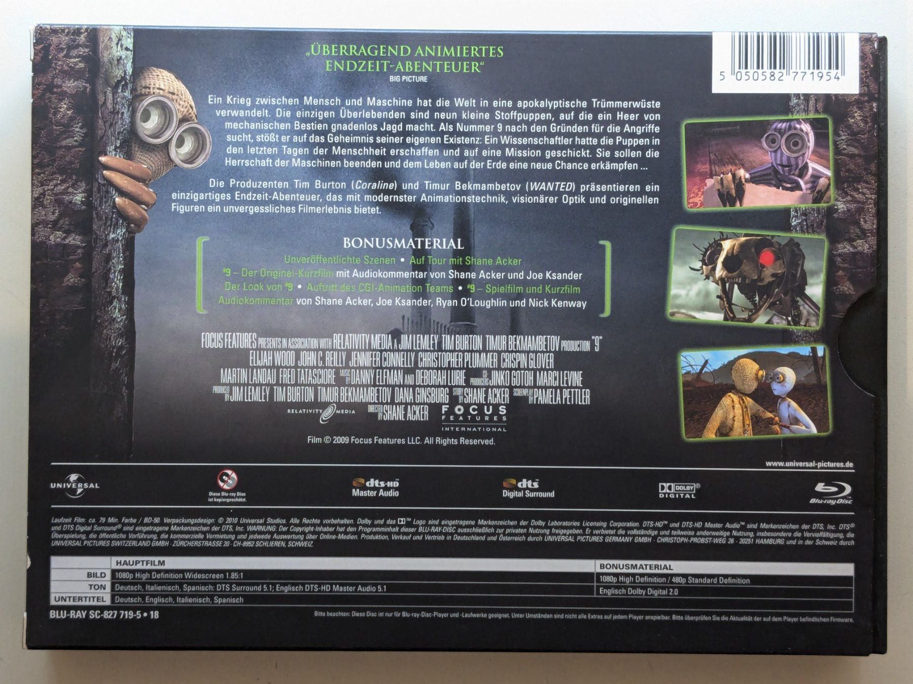 #9 : Special Edition von Shane Acker [Blu-ray] (Gebraucht) in Port für ...