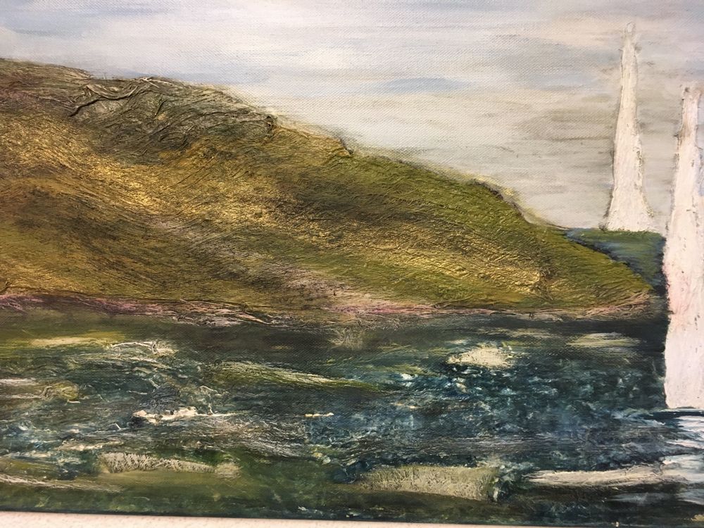 Bucht mit Segler / Acryl Mischtechnik, Elisabeth Marti | Kaufen auf Ricardo