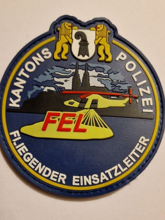 Polizei abzeichen Badge Kantonspolizei Basel Heli FEL PVC Kl (Neu ...