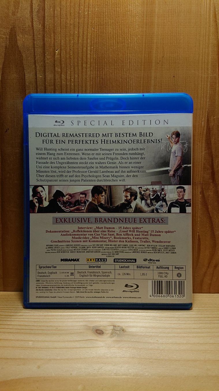 GOOD WILL HUNTING Blu-Ray mit Robin Williams und Matt Damon (Gebraucht ...