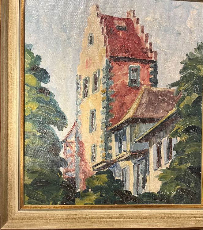 Dorf Ansicht Gemälde Signiert | Kaufen auf Ricardo