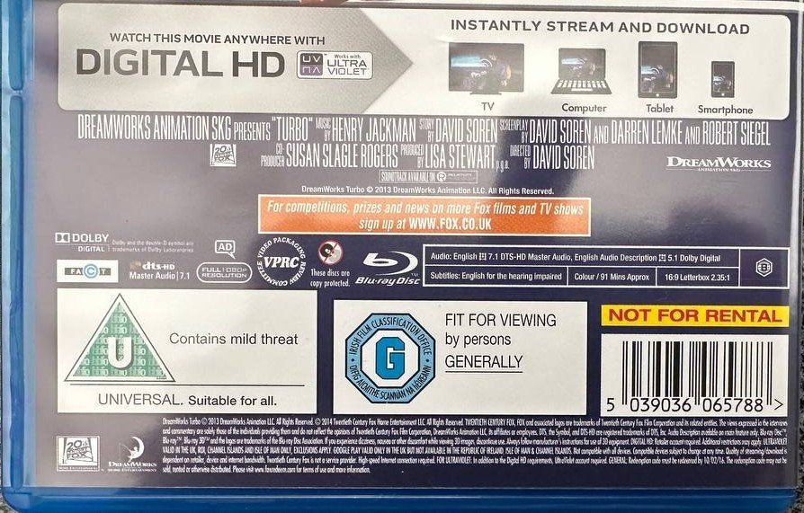 Turbo 3D Blu-ray – Der Sommer Blockbuster für Familie! (Gebraucht) in ...