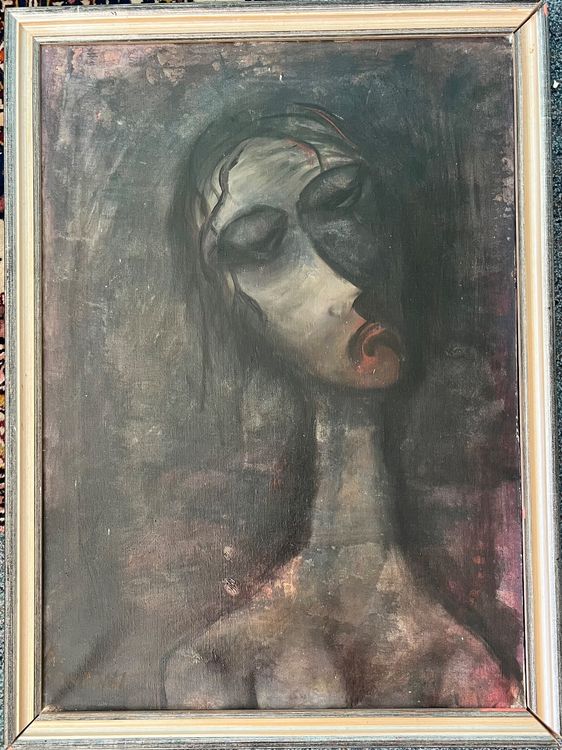 Abstrakte Gemälde von eine Dame , Unlesenlig Signiert | Kaufen auf Ricardo