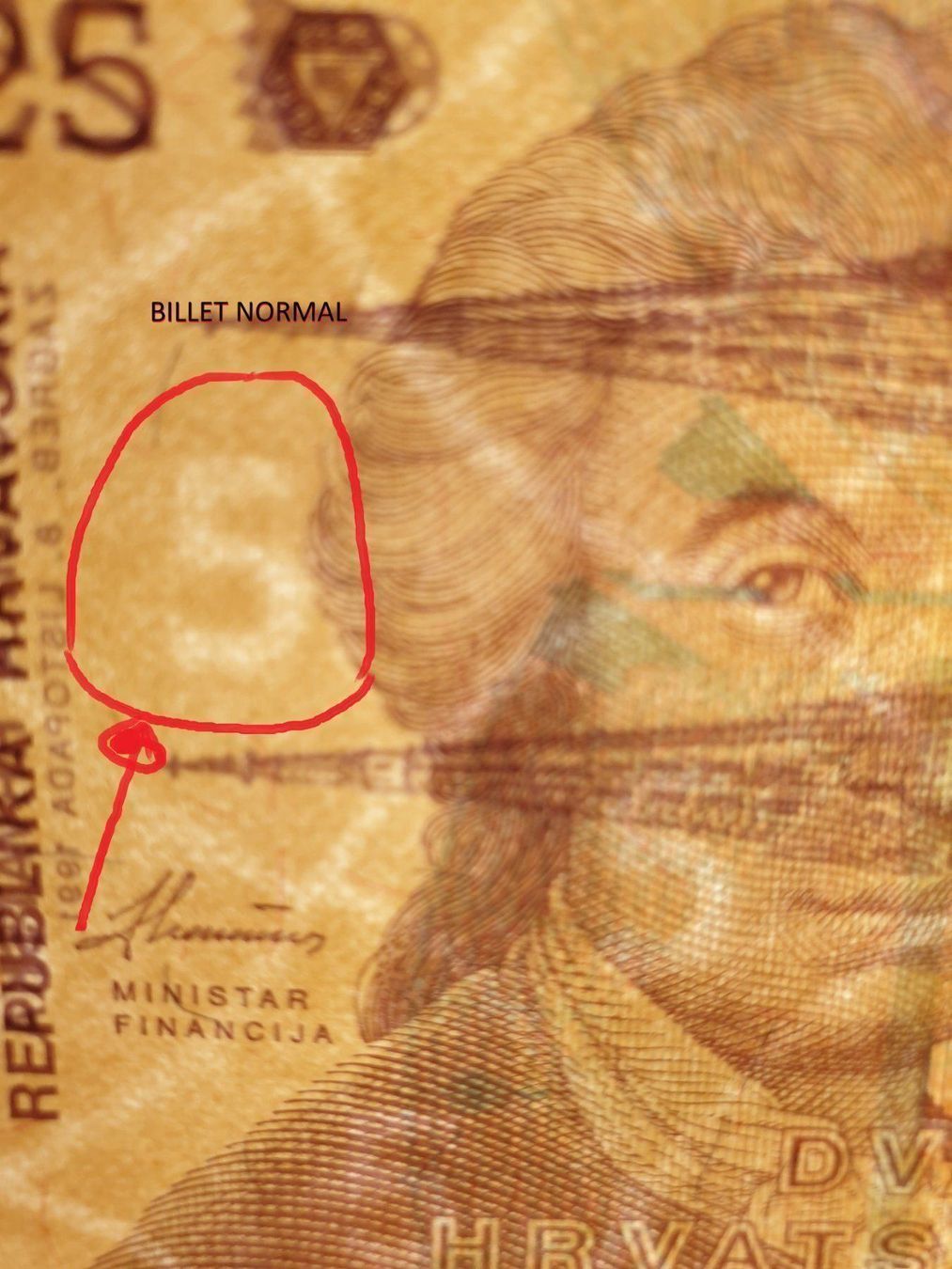 CROATIE 25 DIN 1991 (UNC) P-19b VARIANTE / RARE (Neuf (Voir description ...