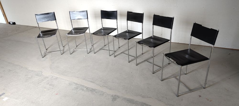 Set von 6 Lederstühlen, Giandomenico Belotti für Alias (Gebraucht) in ...