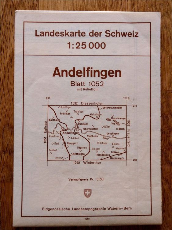 Landeskarte der Schweiz Andelfingen (Gebraucht) in Schaffhausen für CHF ...