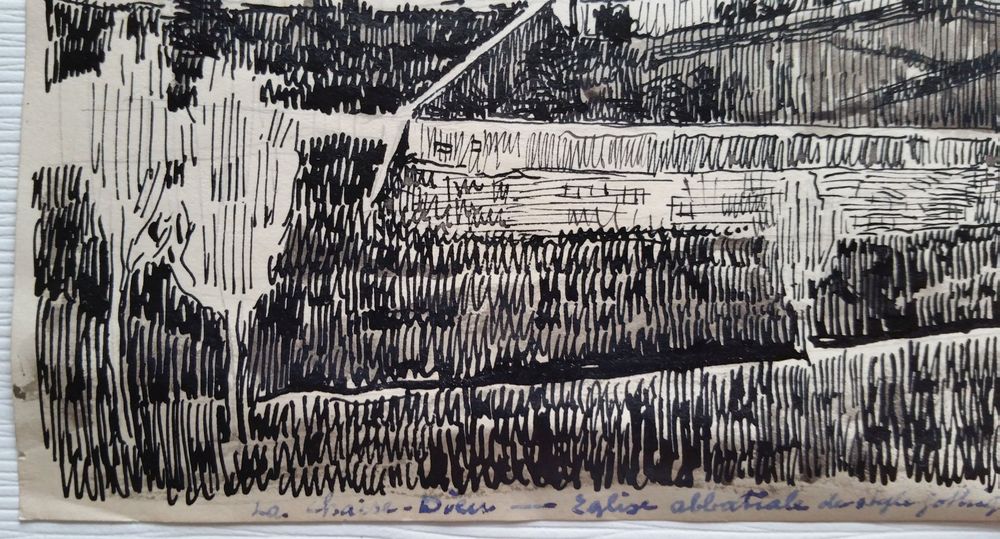 Jacques Jacobi: La Chaise-Dieu FR, Tuschezeichnung 1944 (Gebraucht) in ...