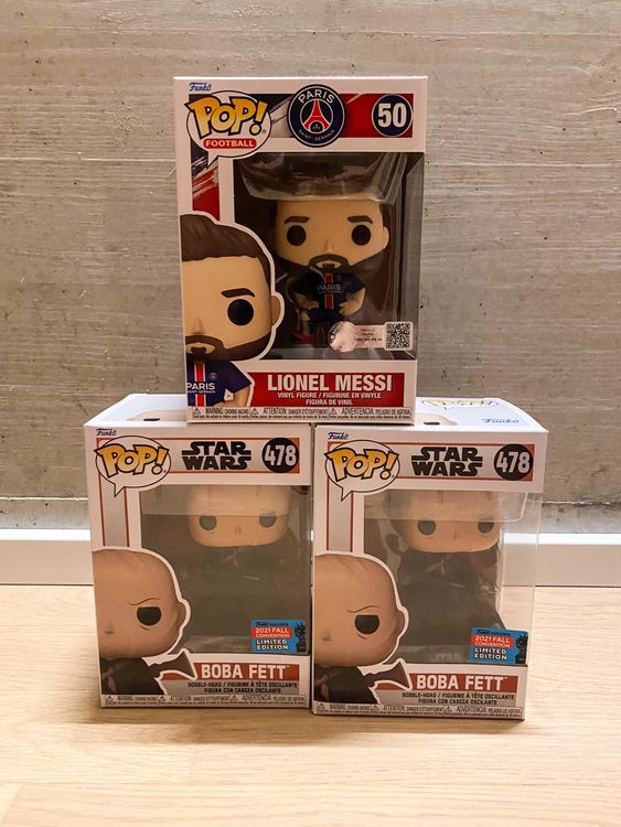 Funko Sammelfiguren Set (1 x Lionel Messi, 2 x Boba Fett) (Neuf avec ...