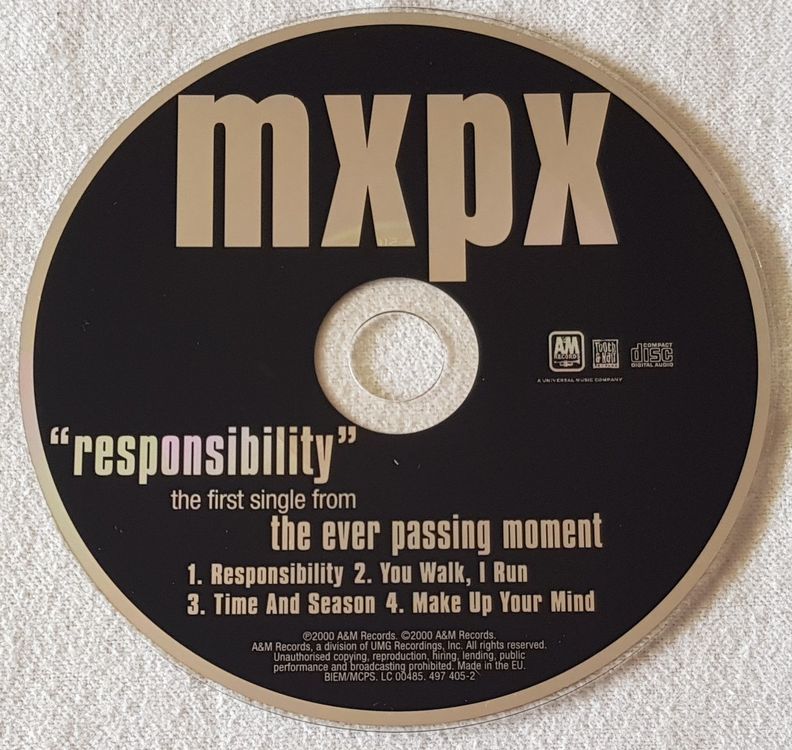 MxPx – Responsibility - CD - 2000 - A&M Records (Gebraucht) in Uster für CHF 5 – mit Lieferung ...