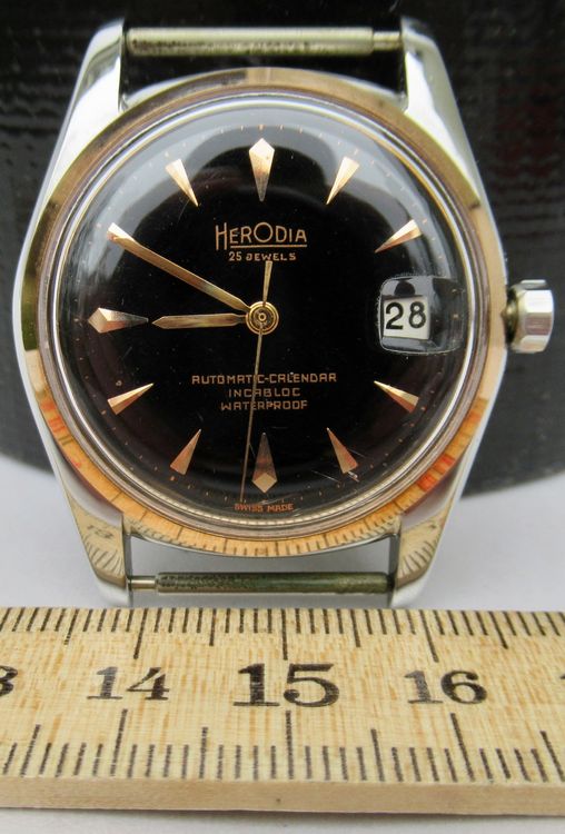 Uhr Herodia Gold 14 K Automatic-Calendar Incabloc Waterproof (Gebraucht ...
