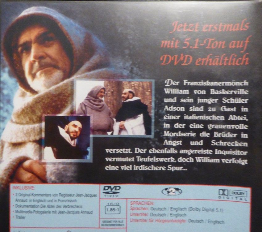 Der Name der Rose mit Sean Connery, F. Murray Abraham (Gebraucht) in ...