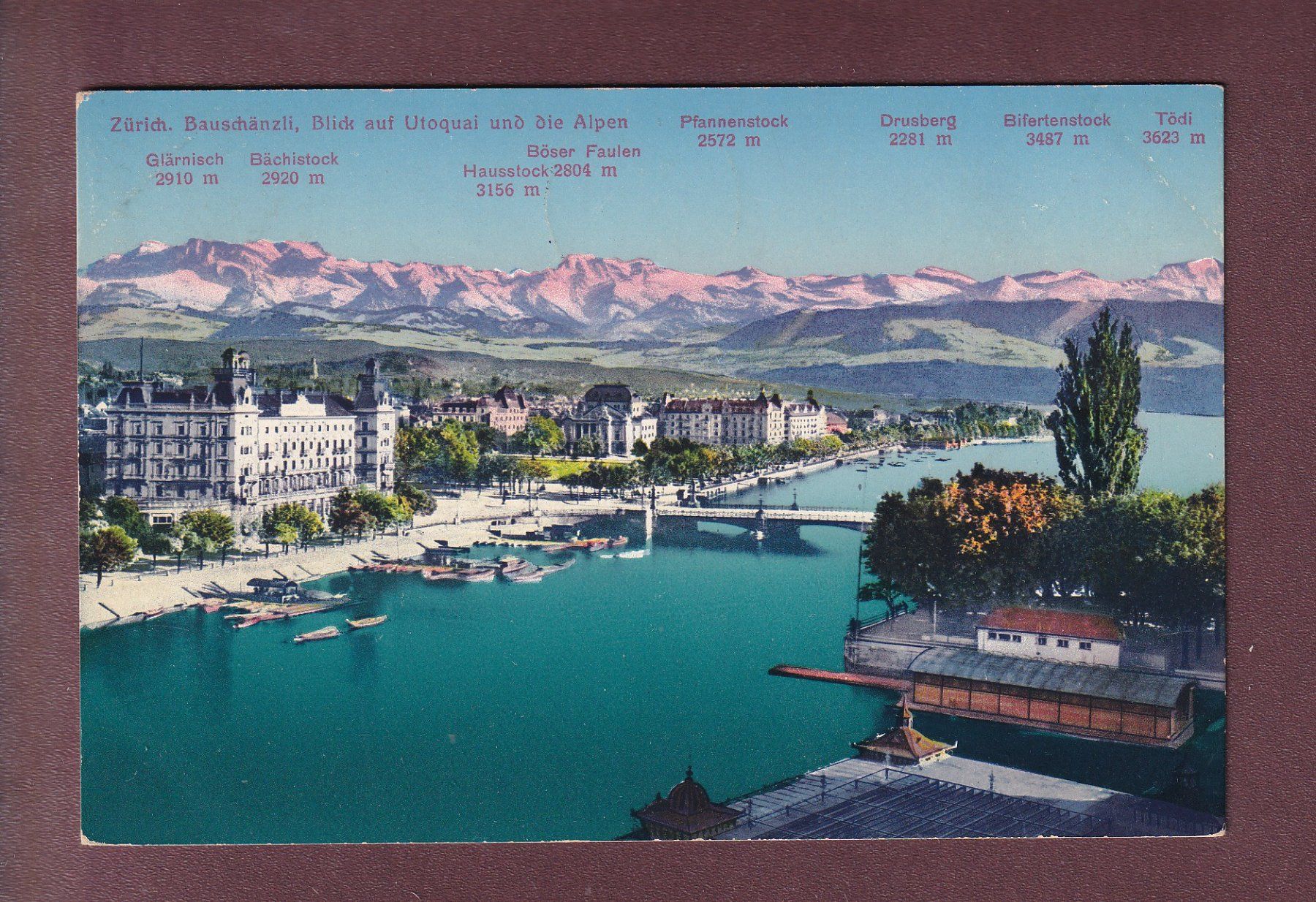 ZÜRICH - Bauschänzli - Utoquai - Alpen - 1915 (D'occasion) à Pully pour ...