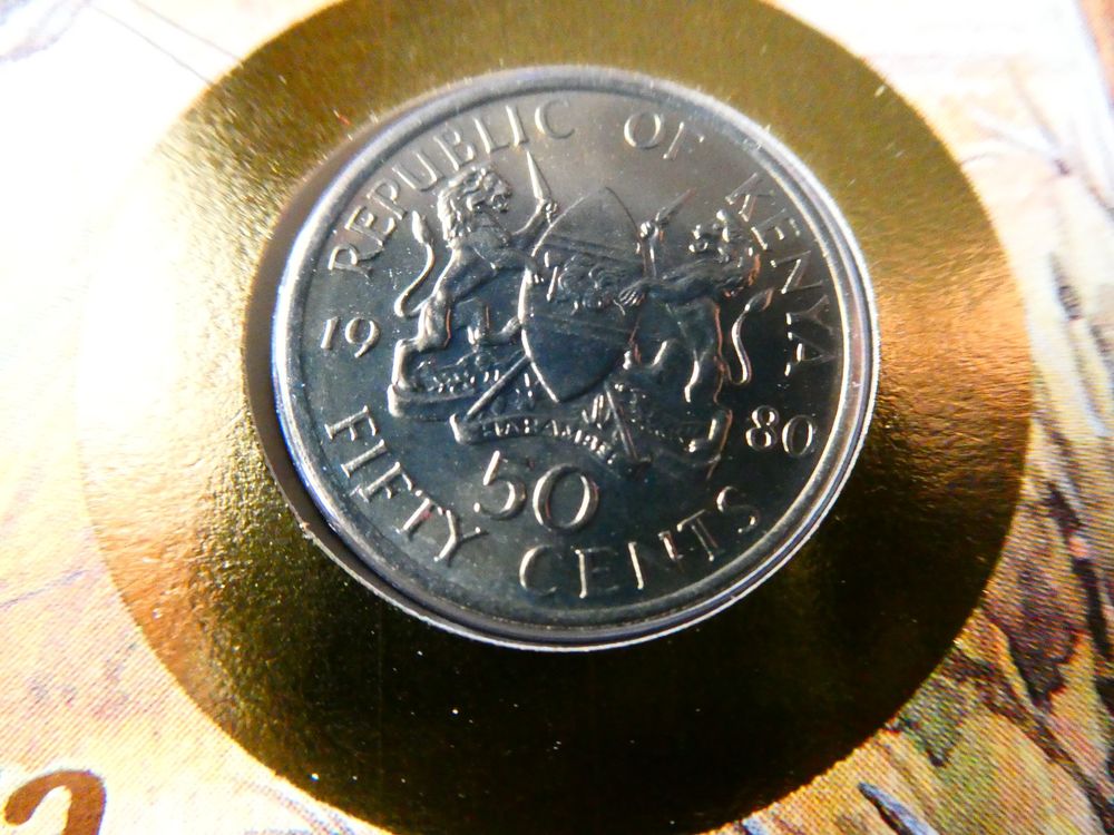 Kenya 1980, 50 Cents unzirkuliert - Münzbrief (Neu (gemäss Beschreibung)) in Hinterforst für CHF ...