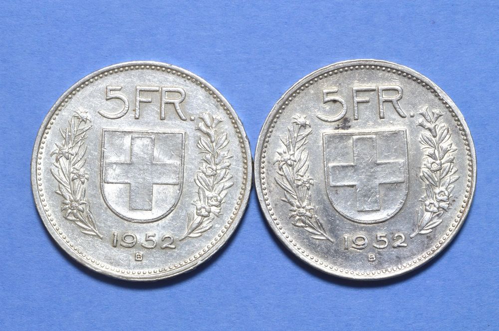 5 Franken 1952 (2X) (Gebraucht) in Oberglatt ZH für CHF 42 – mit Lieferung auf Ricardo kaufen