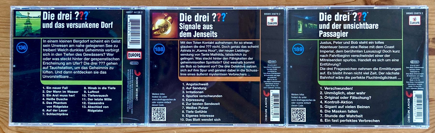 3x Die drei Fragezeichen (Europa-Hörspiele) (Neu (gemäss Beschreibung ...