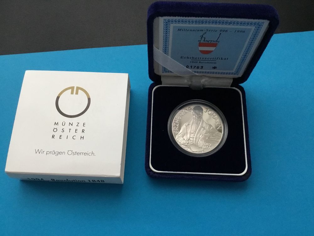 100 Schilling Hezherzog Johann 1994 Revolution 1848 PP (Neu und originalverpackt) in St ...