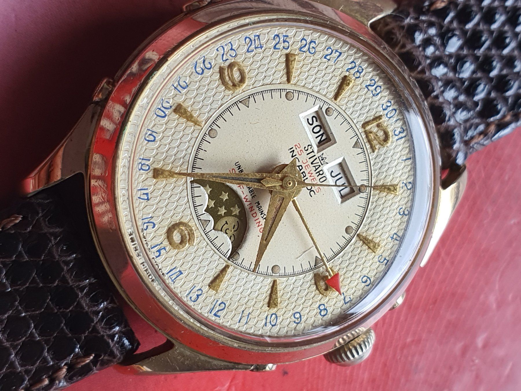 2 Stivaro Triple Date Mondphasen Automat Felsa 693 Bidynator (Gebraucht ...