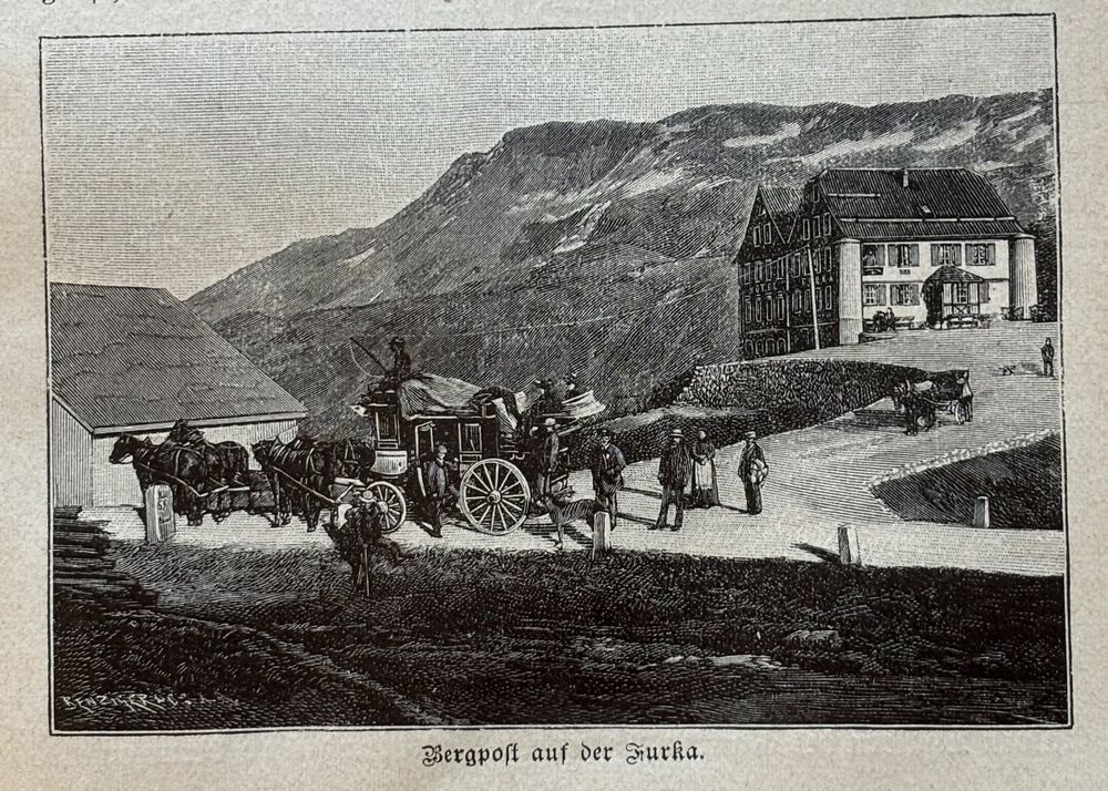 Antik Druck 1902 - Furka, Pferdepost, Postkutsche (Gebraucht) in Frauenfeld für CHF 3.5 – mit ...
