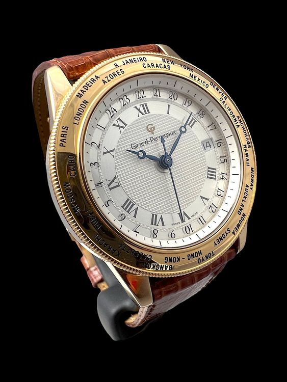 Girard Perregaux GP 90 World Time 18k Gold 38mm *U362 (Gebraucht) in ...