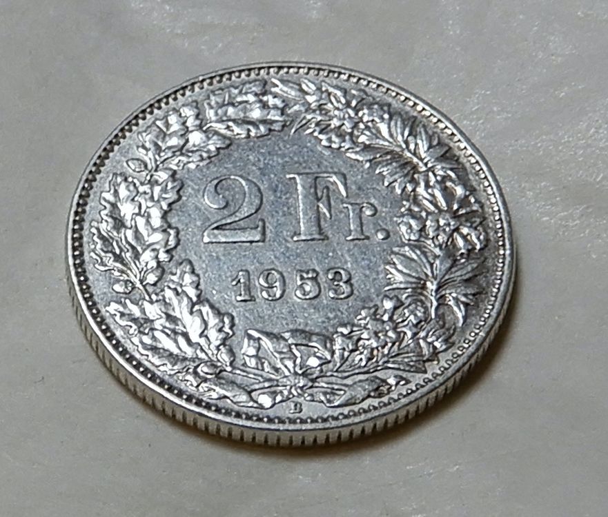 Silber Münze, 1953 , 2 Franken | Kaufen auf Ricardo