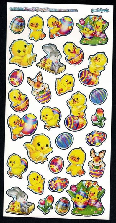 Ostern Sticker - Hase - Ente - Glitzer Aufkleber - 30 Bilder (Neu ...