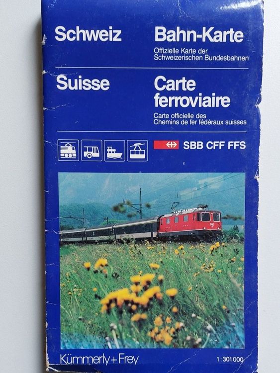 Bahn-Karte Schweiz 1:301'000 (vermutlich 80er-Jahre) | Kaufen auf Ricardo