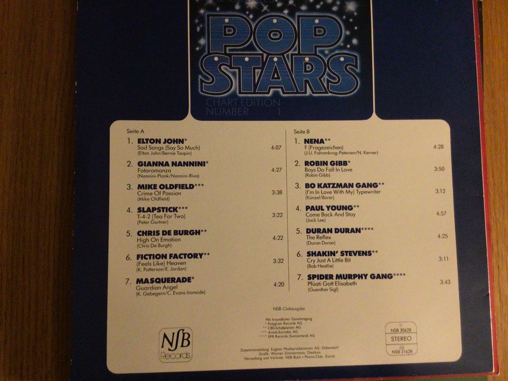 POP STARS, CHART EDITION 1,2 &3. 1984 - 1985, 3 Lps | Kaufen auf Ricardo