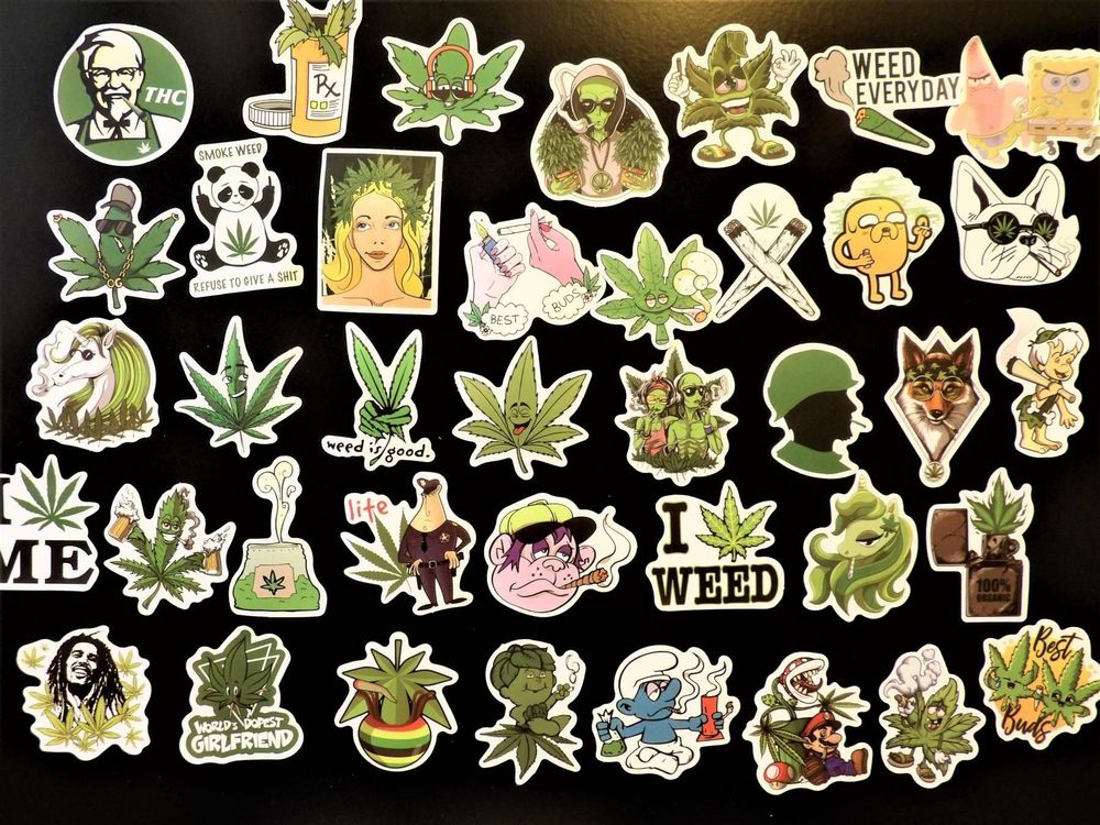 CBD HANF CANABIS AUFKLEBER / STICKERS (Neu und originalverpackt) in ...