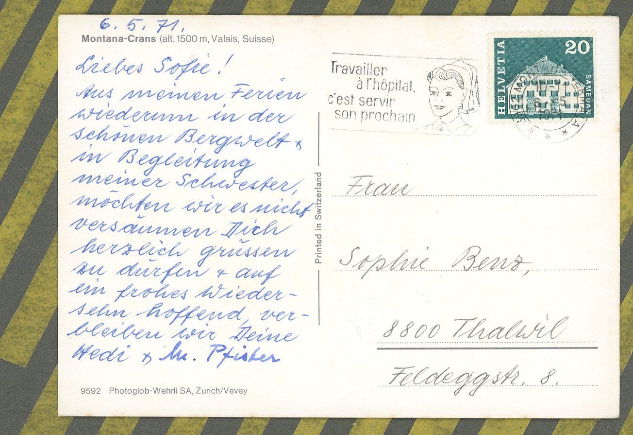 AK color Montana-Crans VS Travailler à l’hôpital...≈ 1971 (Gebraucht ...