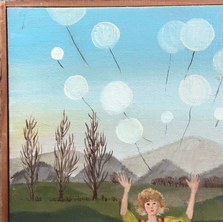 Naive Gemälde von eine Mädchen unleserlich Signiert | Kaufen auf Ricardo