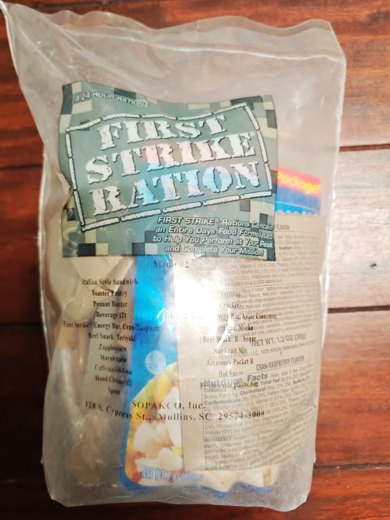 US Army First Strike Ration Menü #2 (MRE) (Neu und originalverpackt) in ...