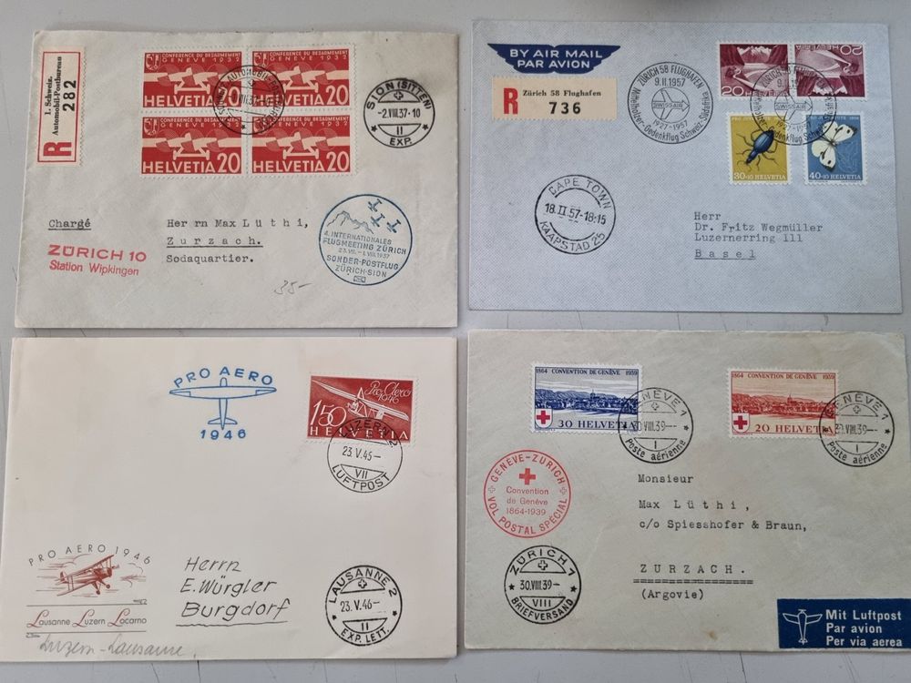 12 Briefe/Karten mit Flugpost /Flugpostmarken | Kaufen auf Ricardo