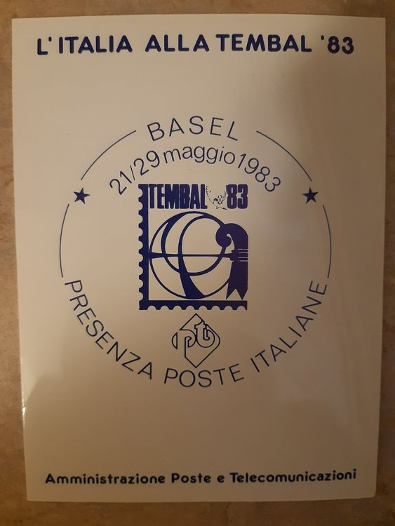 L'Italie à l'exposition philatélique TEMBAL de Bâle de 1983 (Neu ...