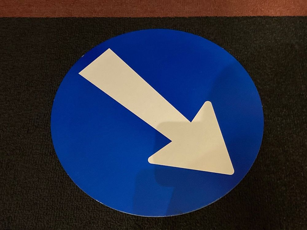 Schild Hindernis umfahren 33 cm doppelseitig | Kaufen auf Ricardo