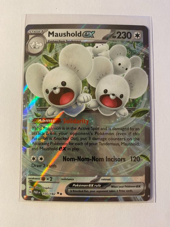 Pokemon Maushold EX 155/182 Paradox Rift EN (Neu (gemäss Beschreibung ...