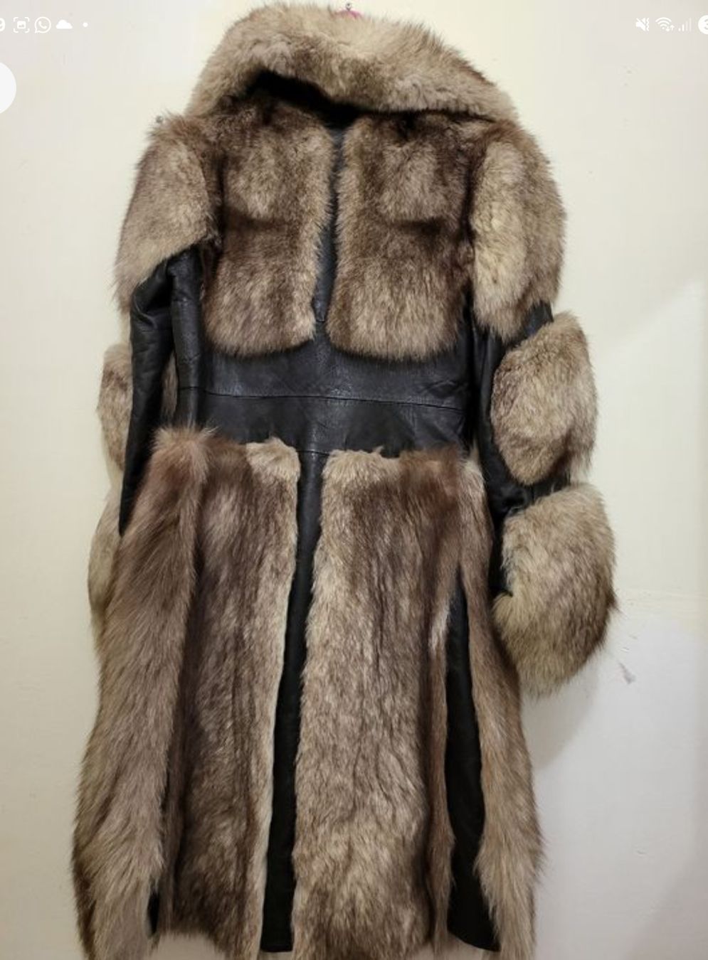 Manteau Vintage Rémy Fourrure et cuir , Hiver Chic S/M (Neuf (Voir ...