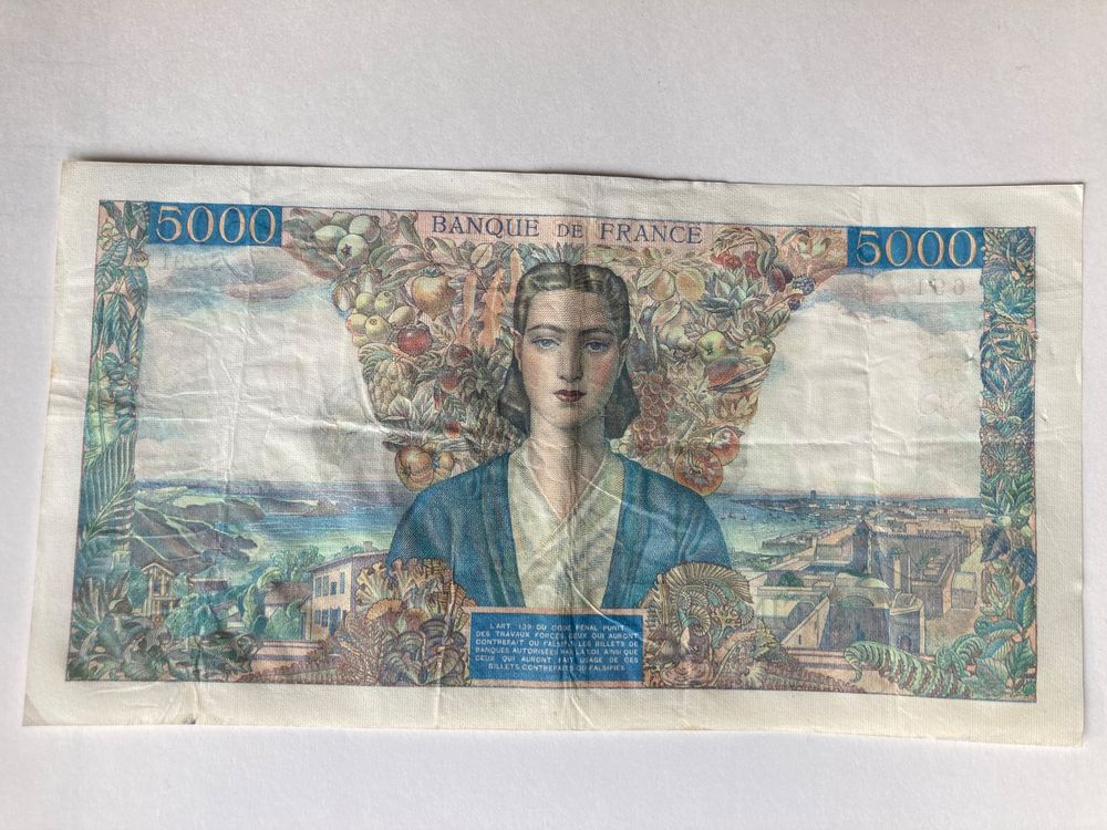 1 Billet de 5000 Francs 1945 (Gebraucht) in Lumino für CHF 39 – mit ...