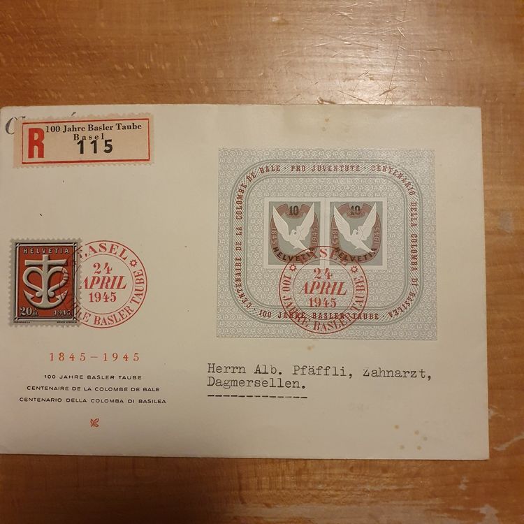 Briefmarken Basler Taube Block 1945 R sendung | Kaufen auf Ricardo