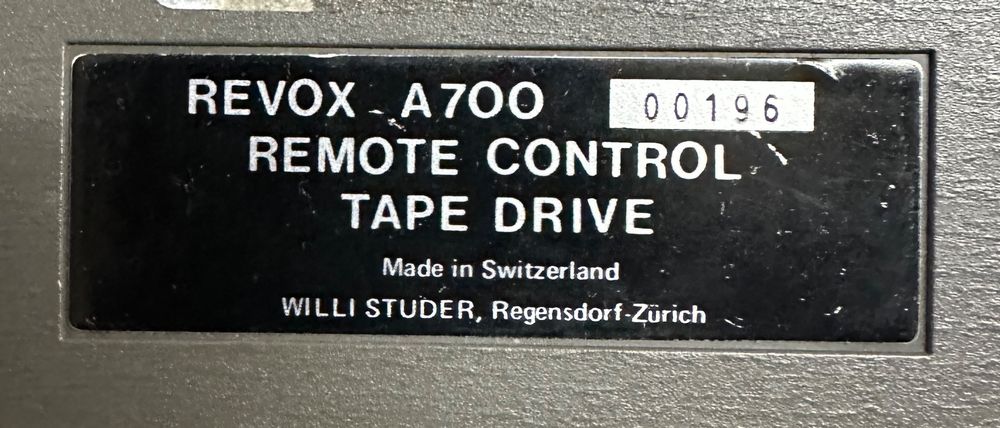 Revox A 700 - TAPE DRIVE CONTROL (Gebraucht) in fribourg für CHF 349 ...