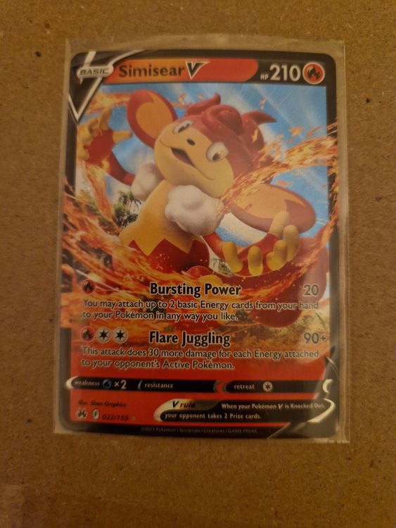 Simisear V 022/159 crown zenith pokemon card (Neu (gemäss Beschreibung ...