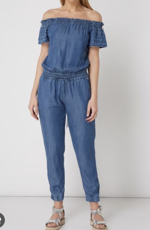 Rich&Royal Jumpsuit Gr. 36, Lyocell blau, Carmenausschnitt | Kaufen auf Ricardo