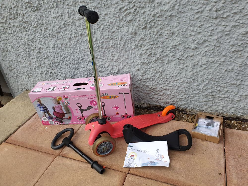 Micro mini Scooter 3in1 Classic pink (Gebraucht) in Wangen b. Olten für CHF 33 – mit Lieferung ...