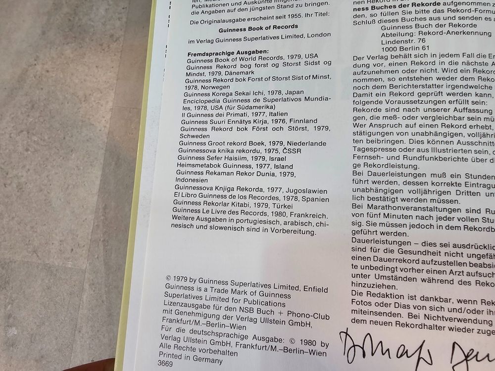 1979-80 GUINNESS BOOK OF THE WORLD RECORDS, BUCH DER REKORDE (Gebraucht ...