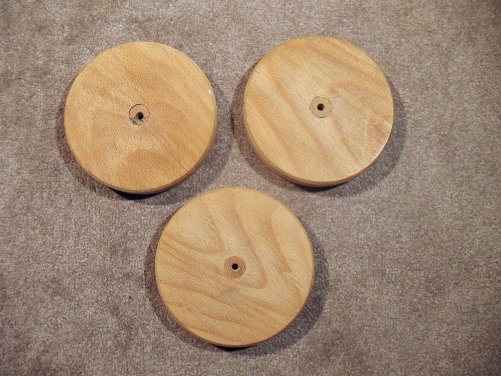 3 Holz Räder Massiv Buche für Fahrzeuge Wagen Basteln (Gebraucht) in ...