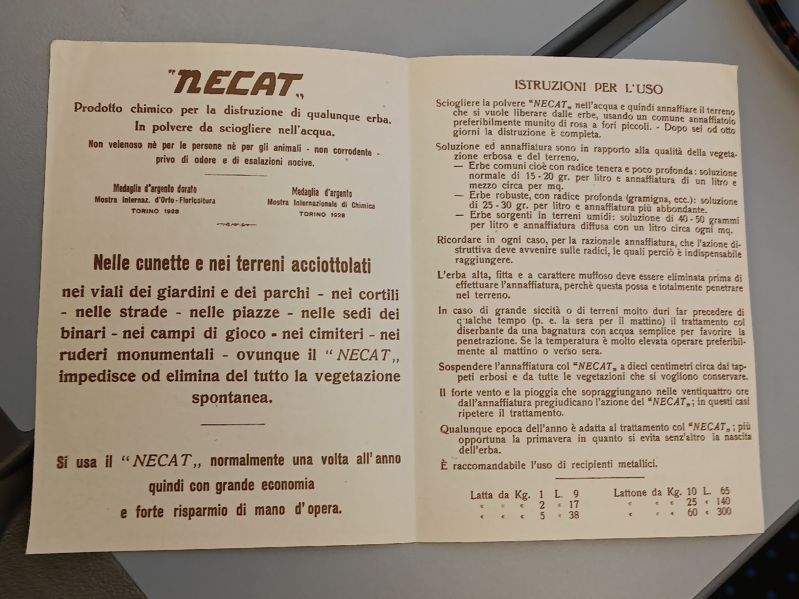 Litho Werbe Prospekt Karte / NECAT - Distruggete le erbe col (Gebraucht ...