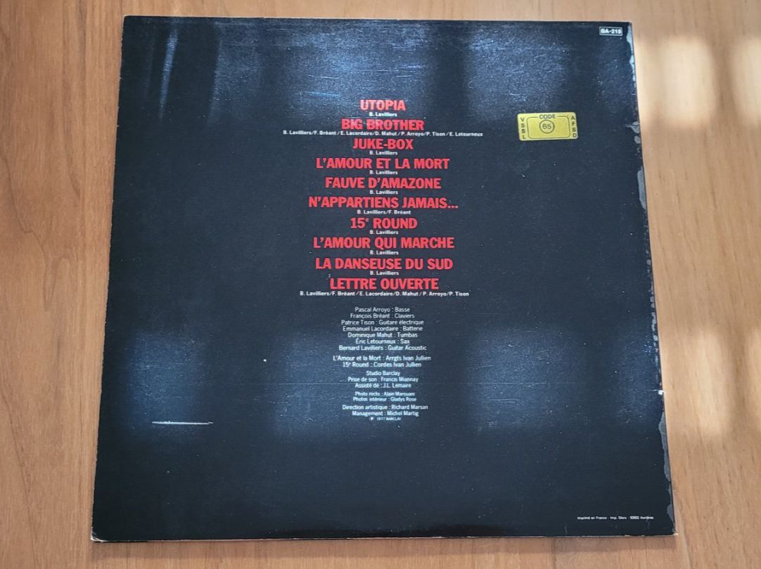 LP Bernard Lavilliers (D'occasion) à Martigny pour CHF 5 – avec ...